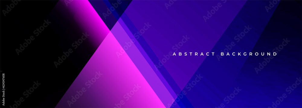 Bright modern pink and blue abstract wide banner. Black and purple ...