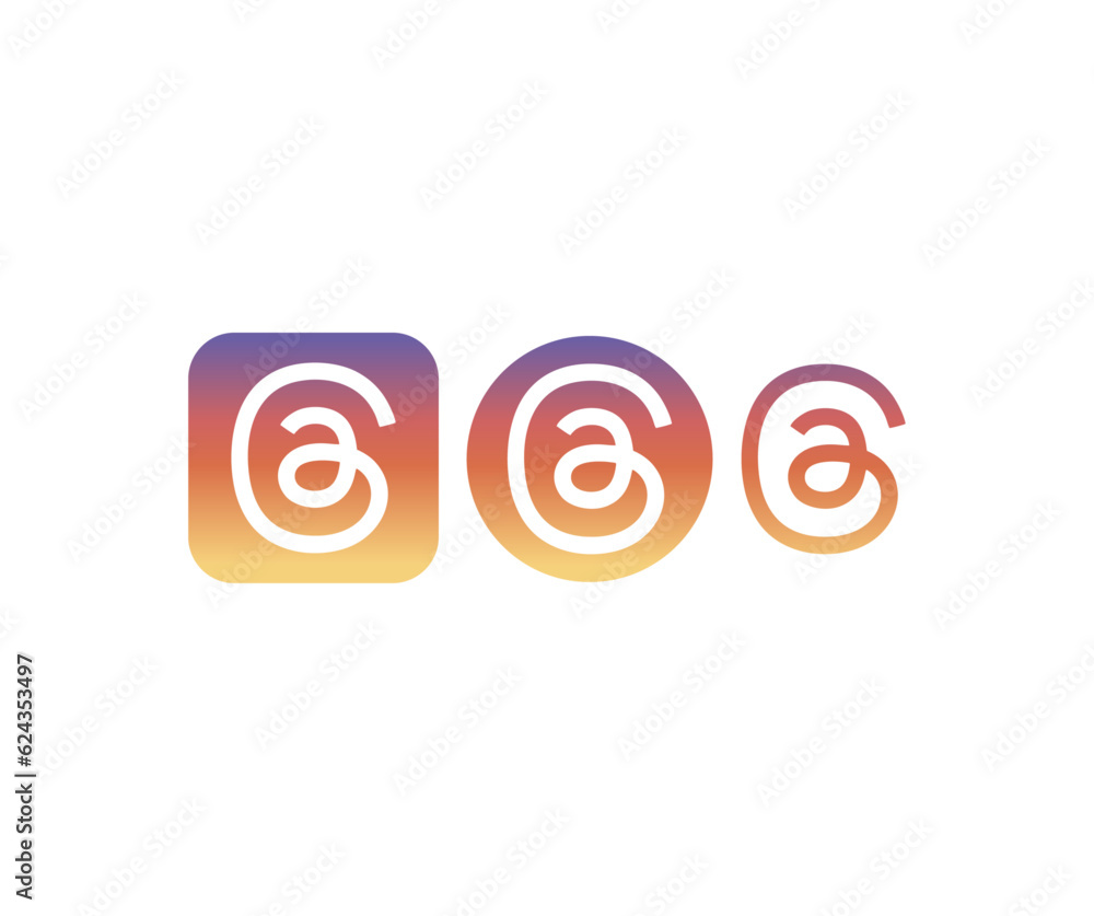 Vetor de Threads, social app icon. Social media icons. Threads by Meta ...