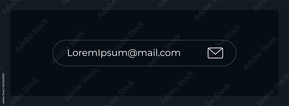 Email address field UI element template. Editable isolated vector dashboard component. Flat user ...