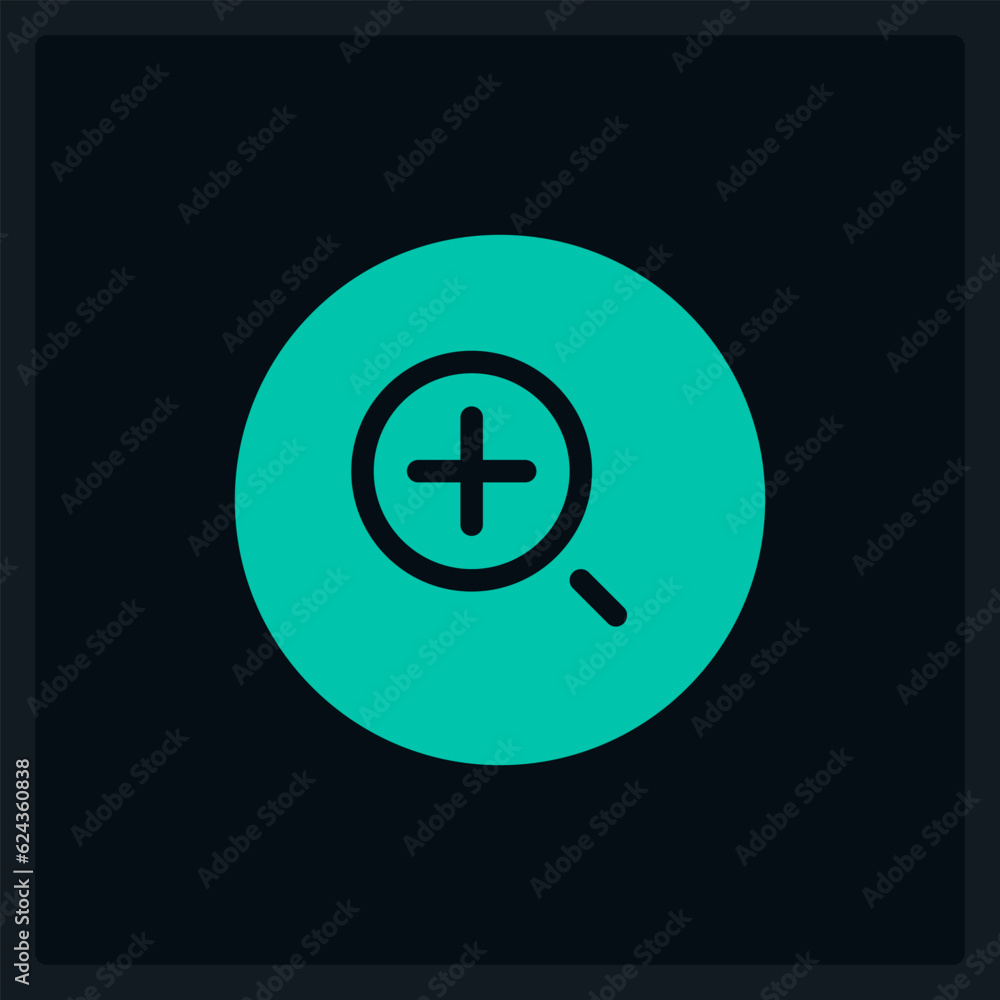 Active zoom more button UI element template. Editable isolated vector dashboard component. Flat ...