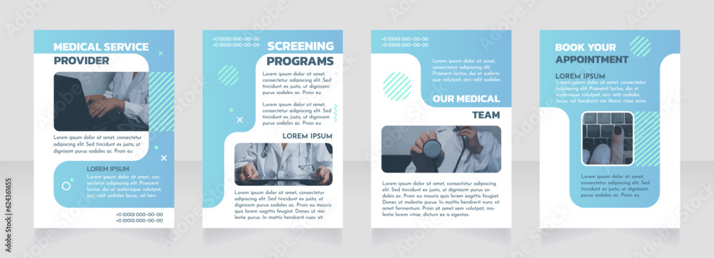 Medical service provider brochure design with photo. Healthcare company ...