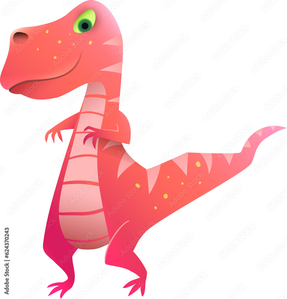 Cute Smiling Dinosaur Friendly Reptile, Kids Illustration. Funny dino ...