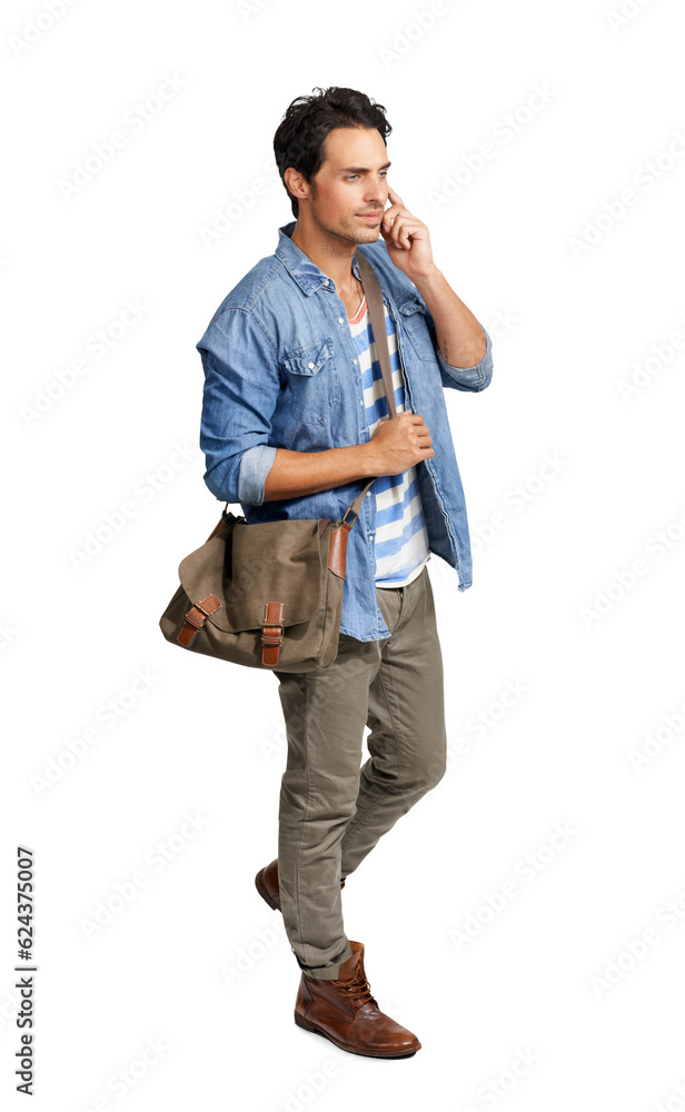 Man, phone call and communication with conversation and contact ...