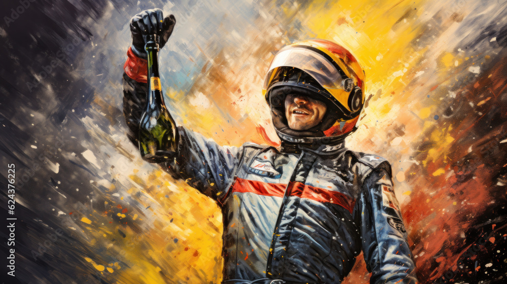 Professional racing driver on the podium Formula race car Championship ...