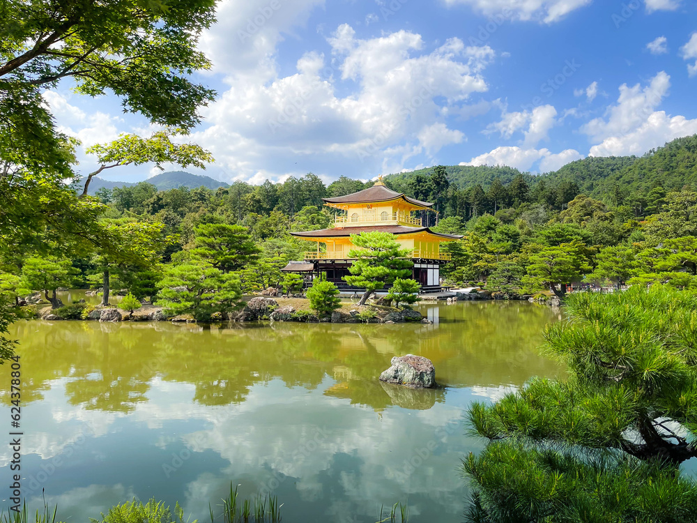 Kinkaku-ji Temple in Kyoto, Golden Pavilion. Japanese golden temple ...