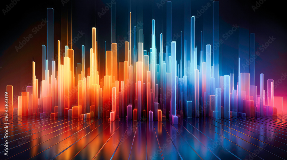 Neon Harmonies Abstract Pixel Art with Irregular Lines and Electronic ...