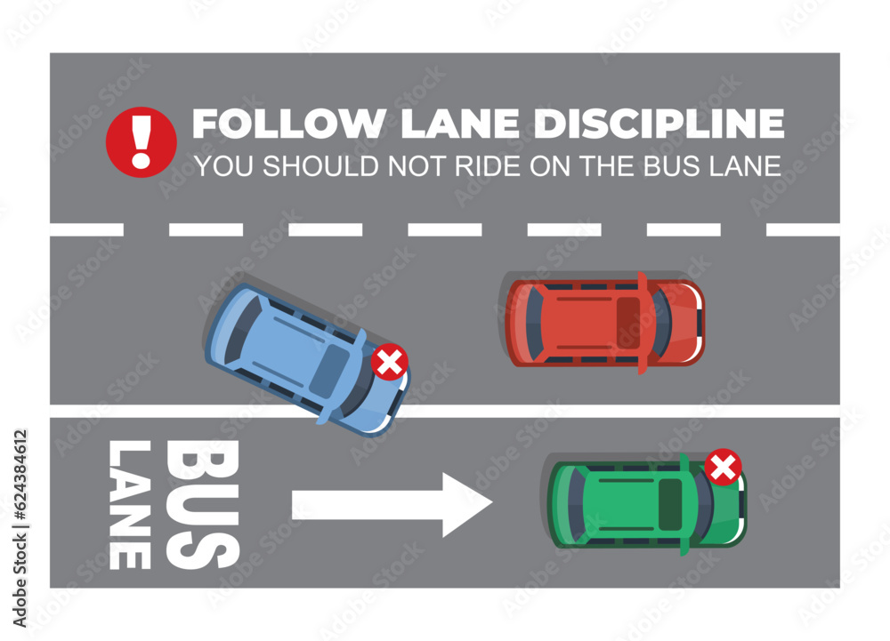 safe correct traffic rules and tips template. follow lane discipline ...