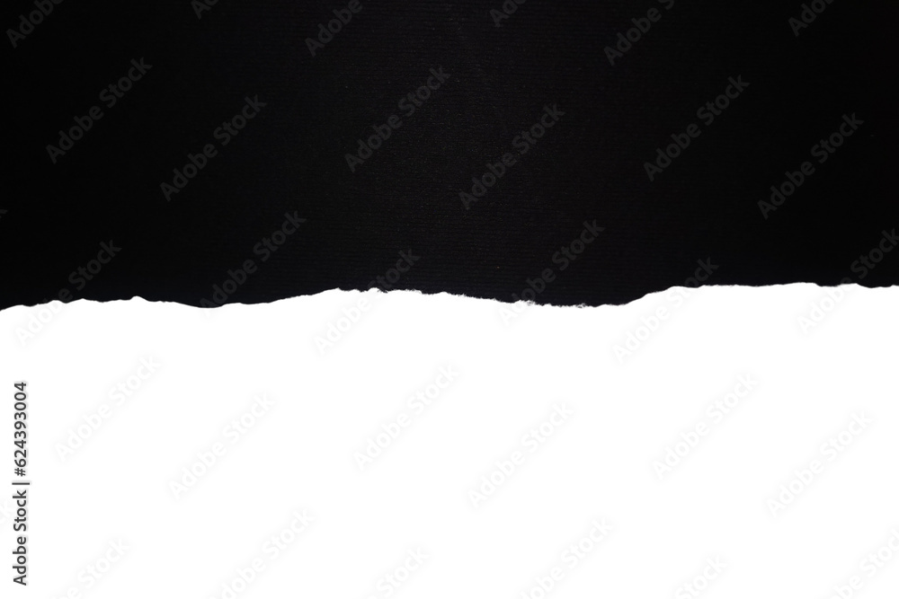 Torn a half sheet of black paper from the bottom. Vector template paper ...