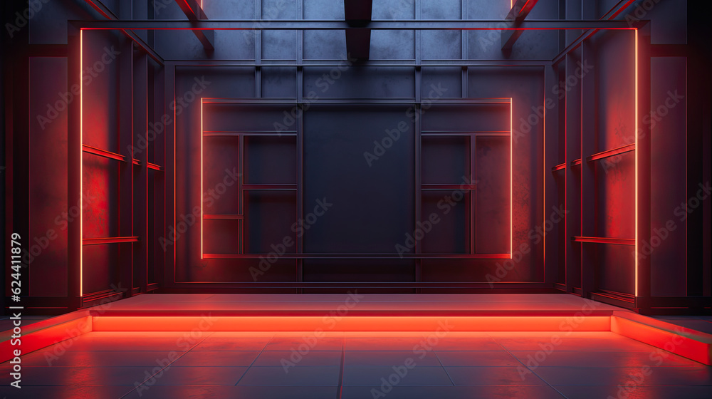 empty room with wall and spotlights ,abstract technology background ...