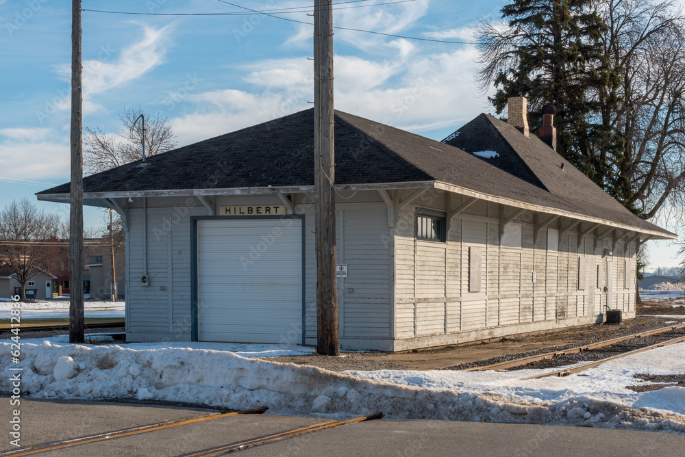 Historic Railroad Depot In Hilbert, Wisconsin, Now The Fox River Trail ...