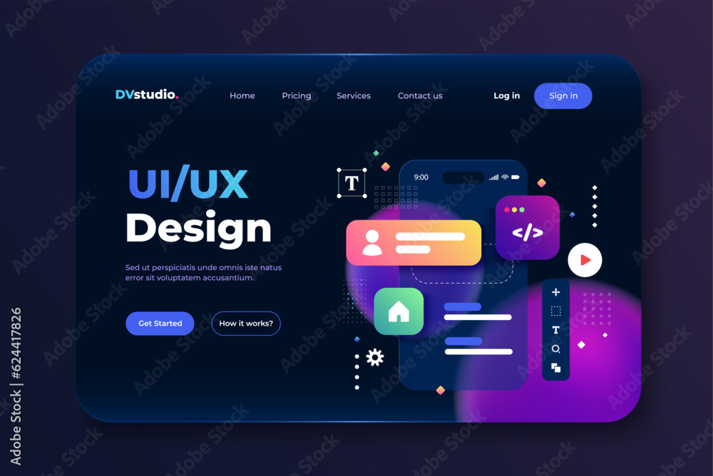 Modern 3d design concept of Ui Design for website and mobile website ...