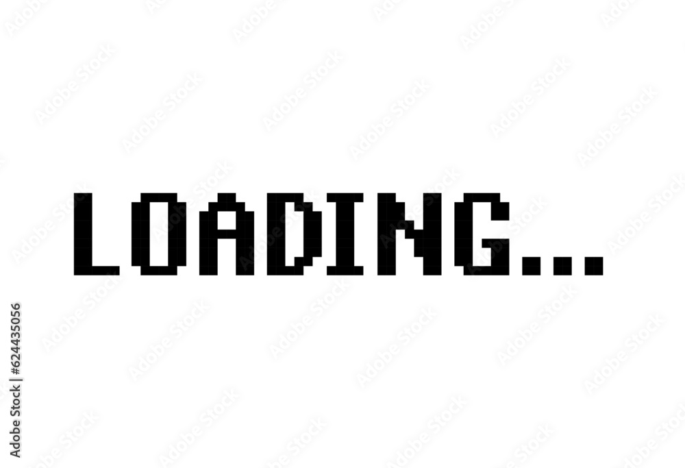 Vetor de Retro video game pixel LOADING screen. Game loading old ...