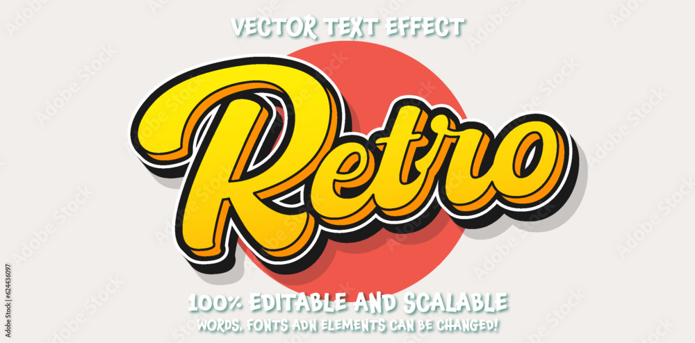 Editable text effect Retro 3d cartoon style premium vector Stock Vector ...