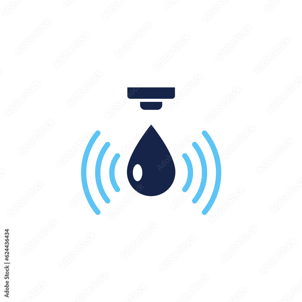 Water sensor vector icon. Water flow drop control sensor logo design ...