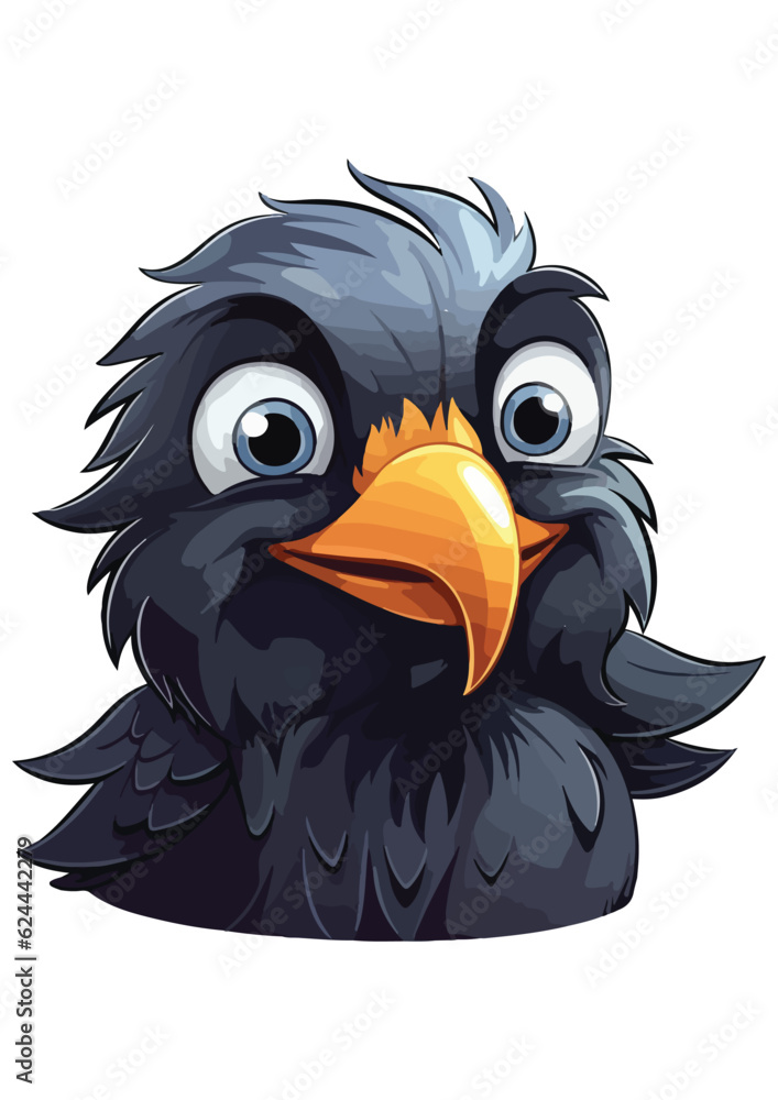aggressive crow vector illustration,illustrator illustration,animal ...