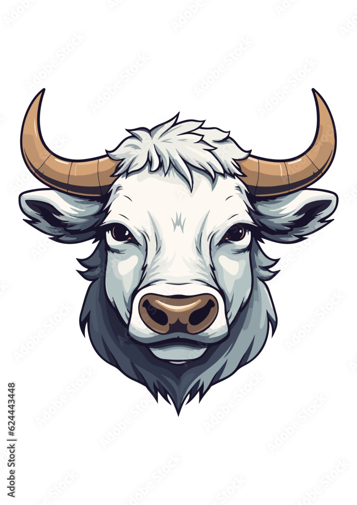 white buffalo print,buffalo sticker,white background animal print,farm ...