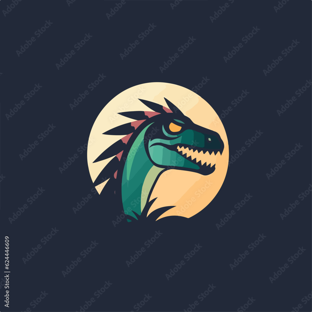 Vetor de Dinosaur in doodle, cartoon style. 2d flat vector illustration ...