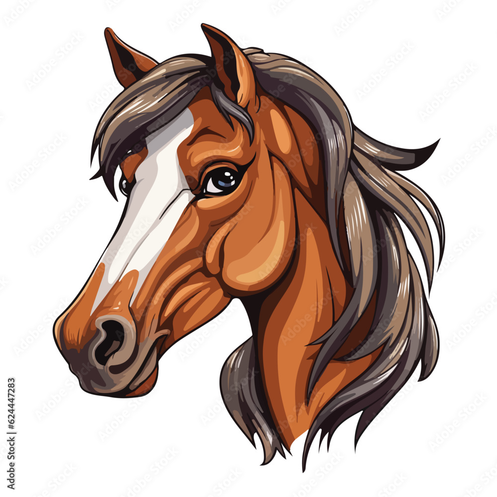 vector horse head design,colorful cute beautiful horses,suitable for ...