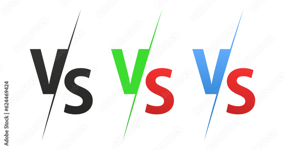 Set of letters against the logo. VS letters logo and symbol design ...