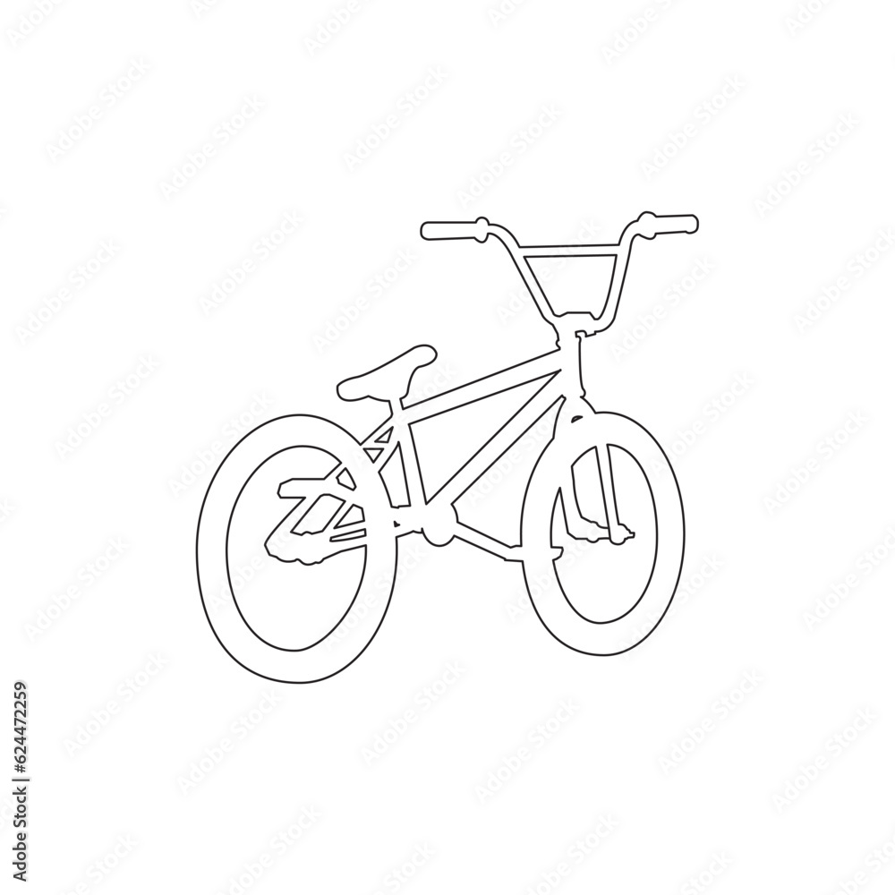 Bicycle Vector illustration of white logo icon bmx bike isolated on a ...