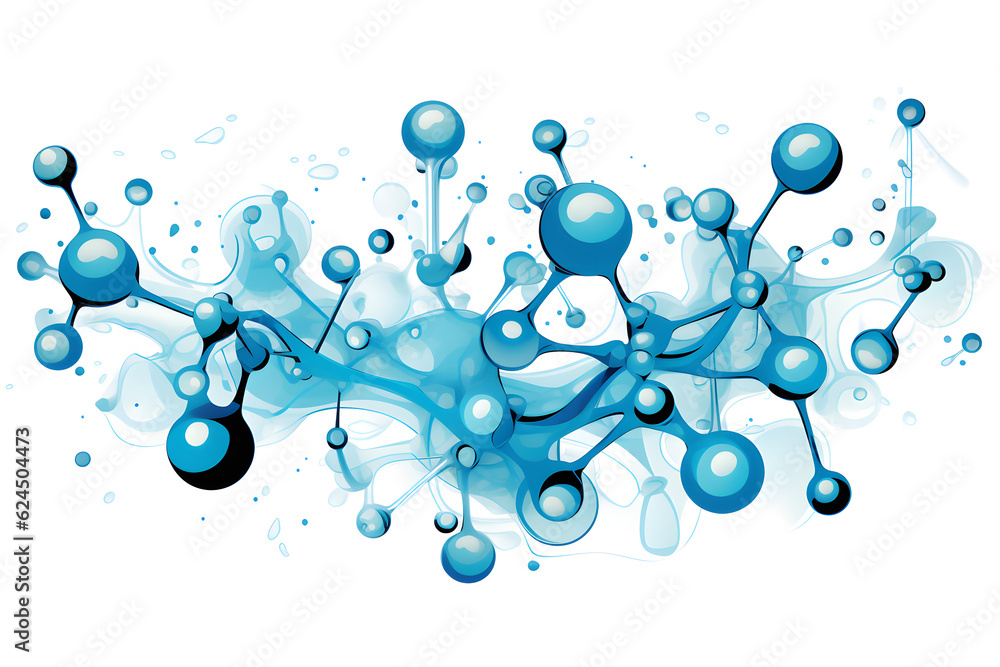 Blue molecular structures and droplets interconnected in a dynamic ...