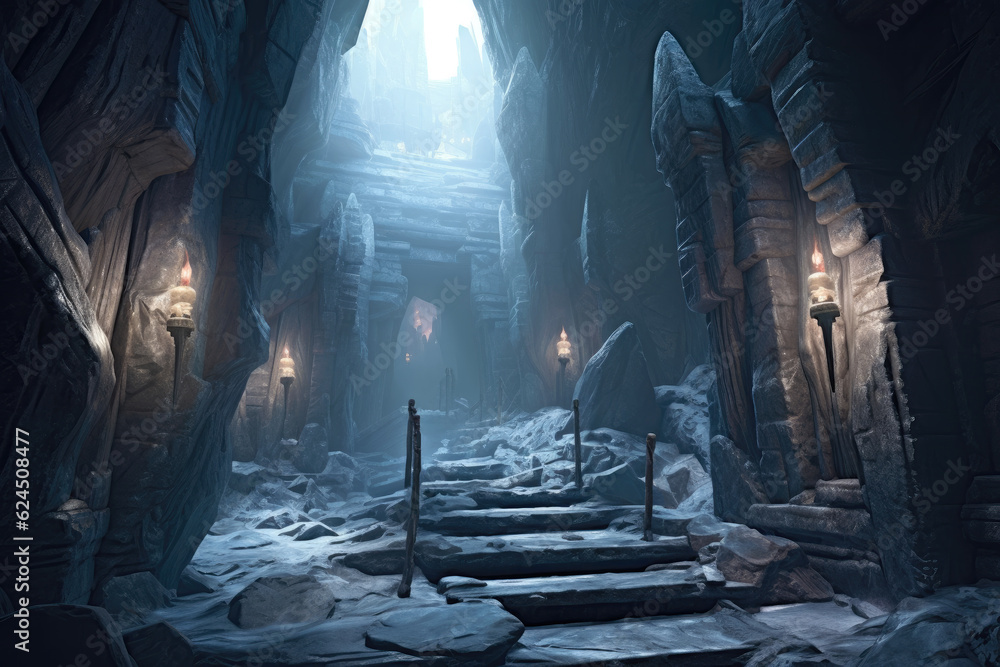 Underground dungeon, fantasy adventure tabletop role play game setting ...