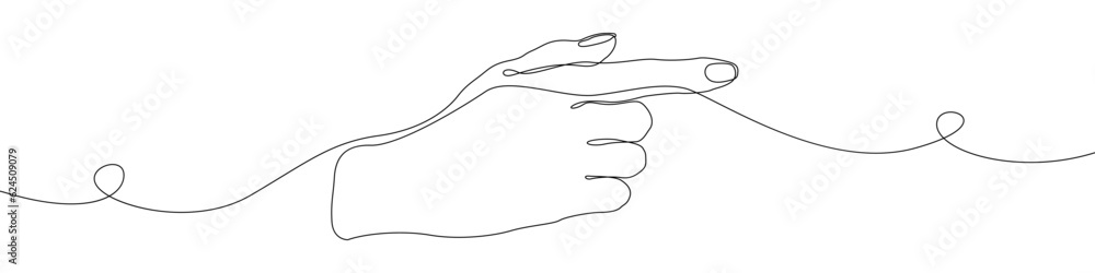 Hand icon line continuous drawing vector. One line Hand with ...