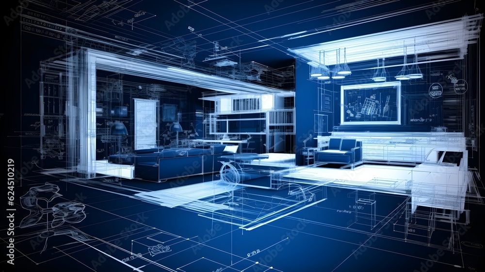 Ai illustration of blueprint a guide for builders and designers ...