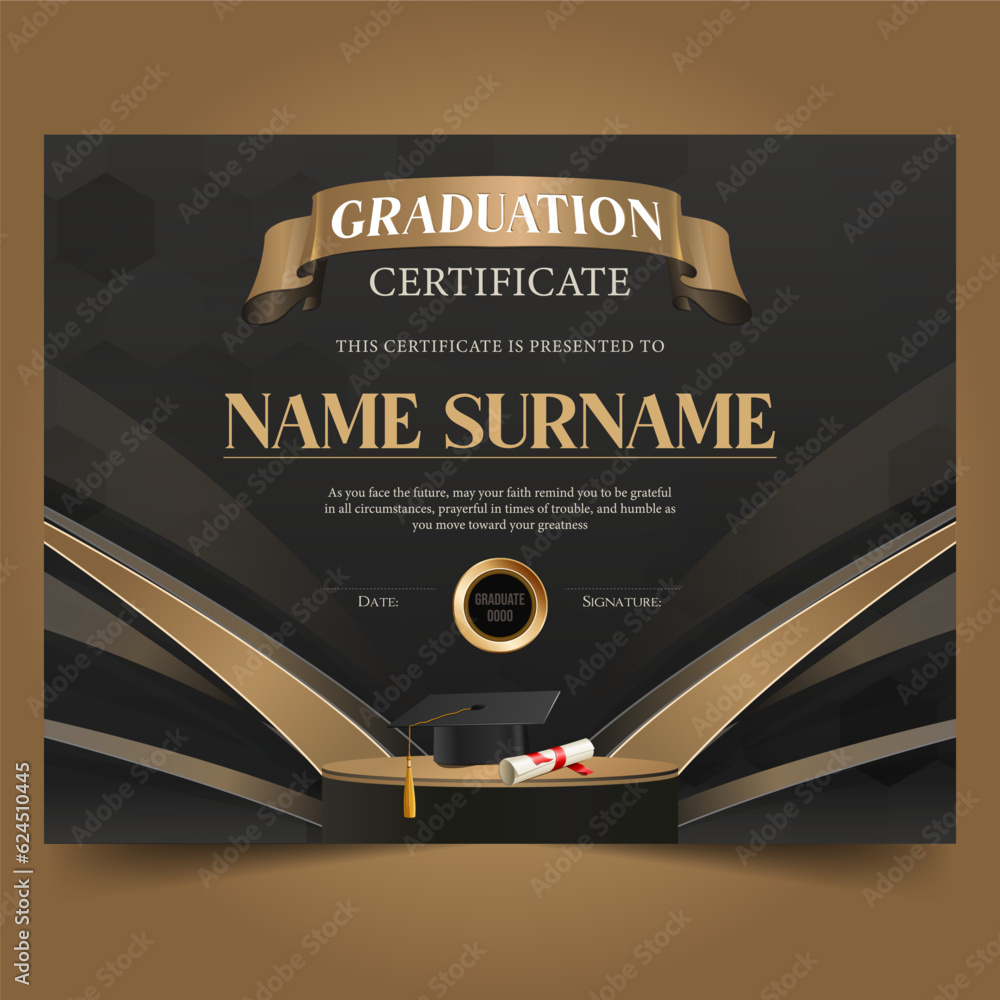 elegant gold diploma certificate template. Use for print, certificate ...
