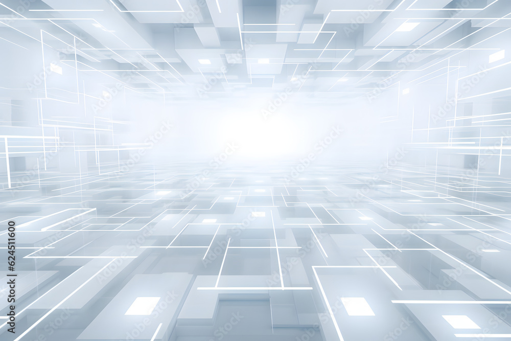 Bright center illuminates a structured digital grid landscape Stock ...