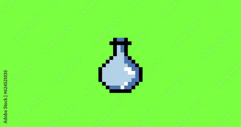 Pixel art flask animation, Looped motion. Pixel effect video animation ...