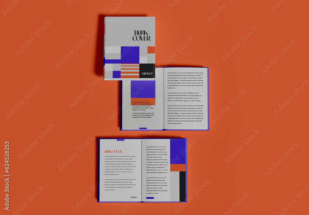 Top View of Vertical Book Hardcover Mockup Stock Template | Adobe Stock