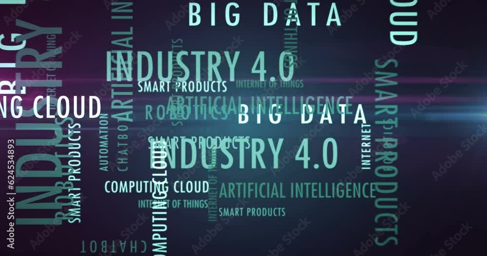 Vidéo Stock Industry 4.0 revolution kinetic text abstract concept animated. Artificial ...