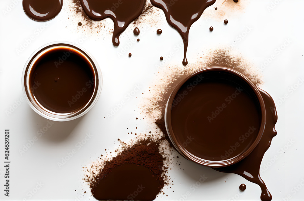 chocolate spread on the table chocolate sauce spread on white ...