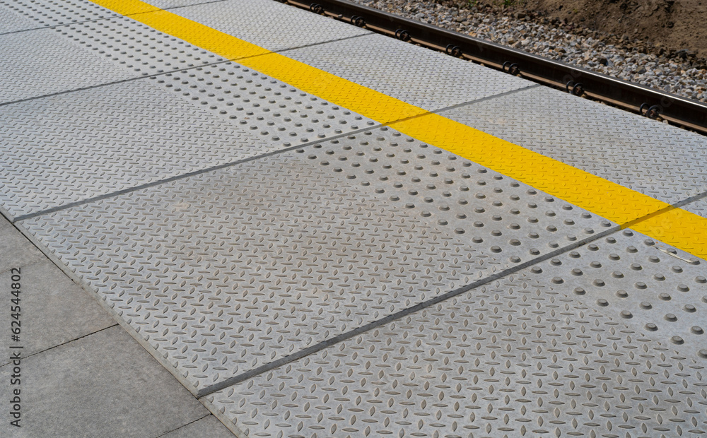 Tactile Paving on Modern Tiles Pathway for Blind Handicap, Safety ...