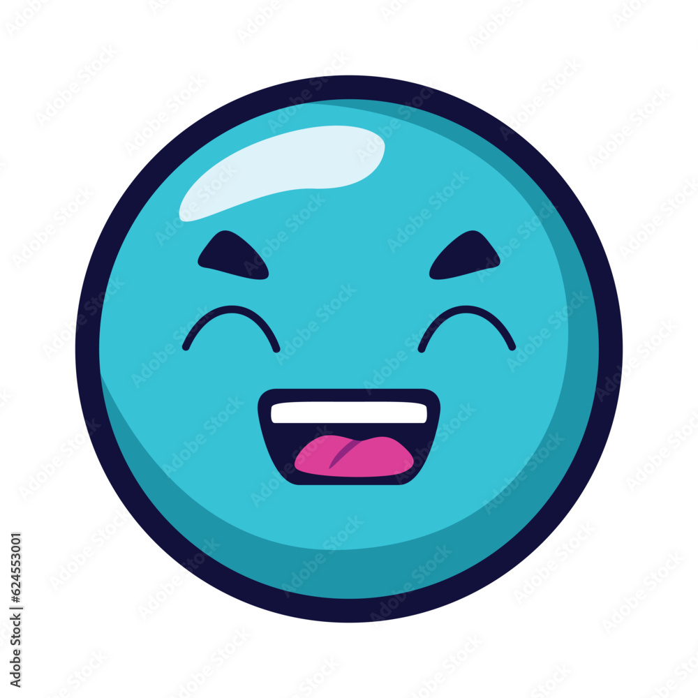 Smiling avatar cartoon vector design. Happy emoji sign sticker. Stock ...