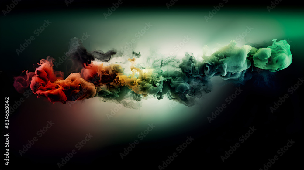 Mystic colorful smoke wafts of mist aqua explosion floating colors ...