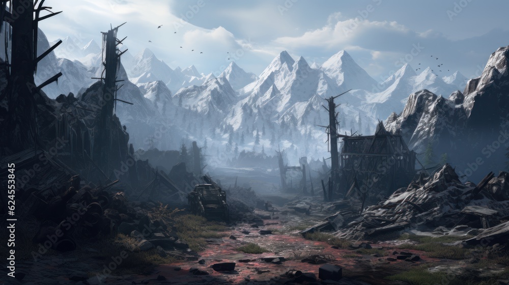 Open World Environment Game Art Stock Illustration | Adobe Stock