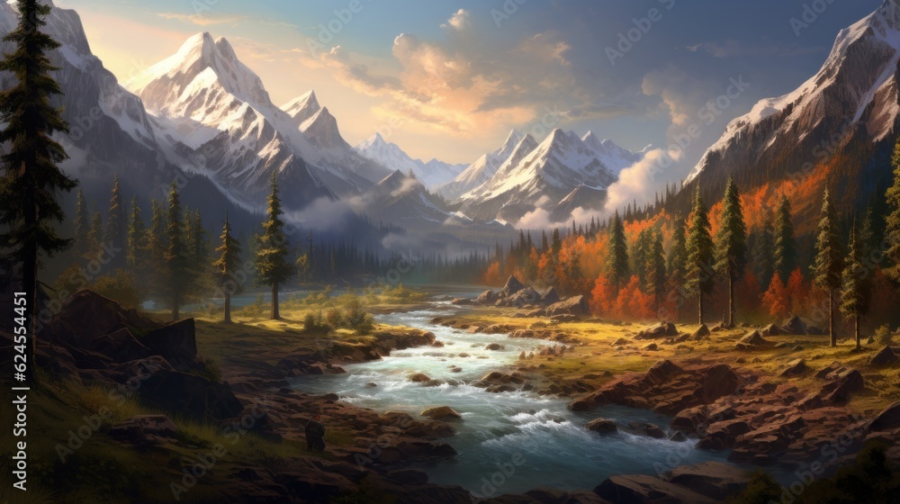 Open World Environment Game Art Stock Illustration | Adobe Stock