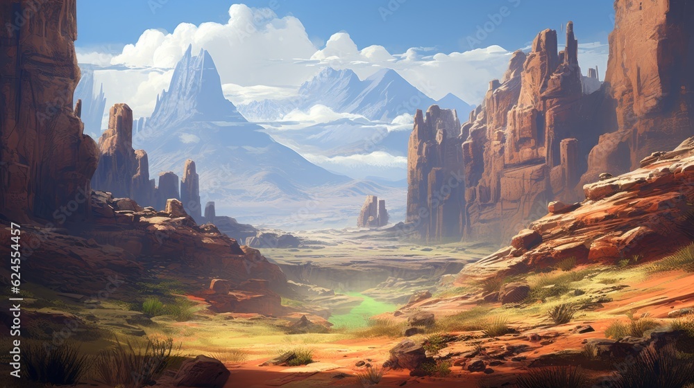 Open World Environment Game Art Stock Photo | Adobe Stock