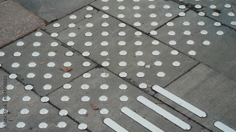 Tactile City Paving on Modern Tiles Pathway for Blind Handicap ...