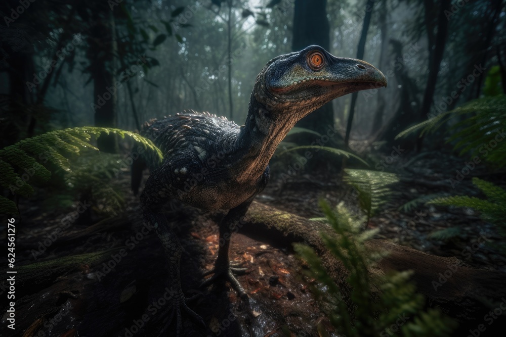 Dinosaurs. Extinct species of animals. Big strong toothy predators ...