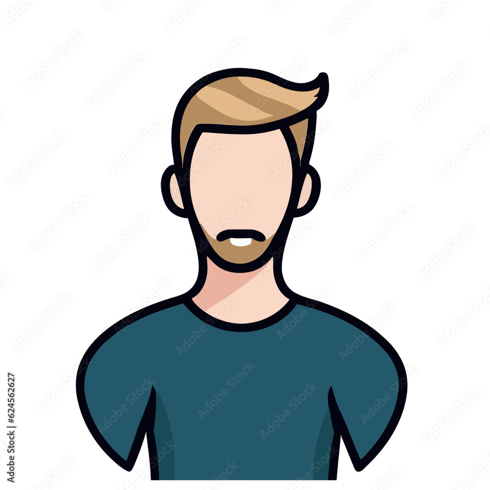 Man Profile Vector, Professional Male Portrait Illustration for Avatar ...