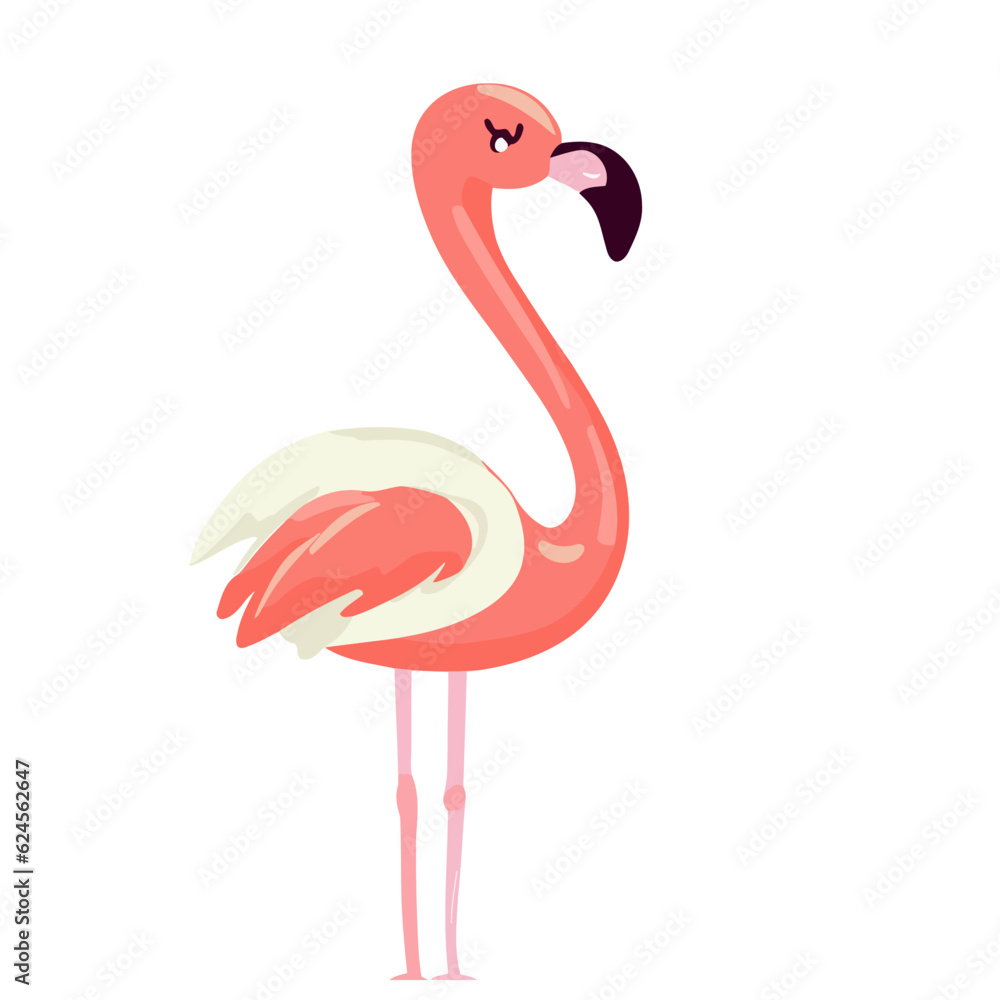 Flamingo, Graceful Flamingo Graphic for Tropical and Bird Concepts ...