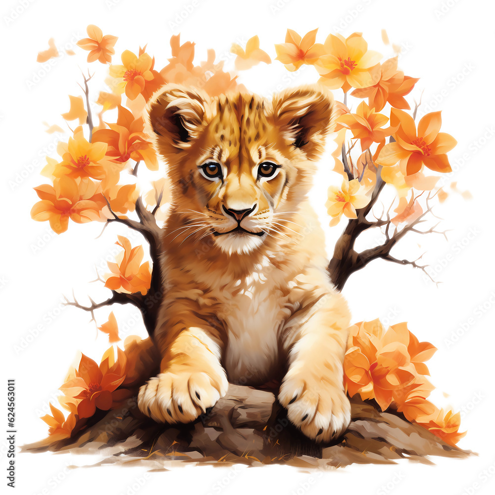 cartoon lion cub Stock Illustration | Adobe Stock