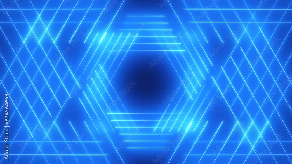 Bright neon blue technology background with glowing stripes Stock Video ...