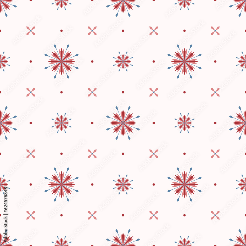 In this seamless pattern, create light and dark gradient red flowers ...