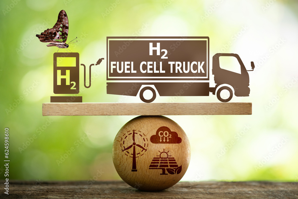Hydrogen fuel cell trucks.Heavy trucks are powered by hydrogen fuel To ...