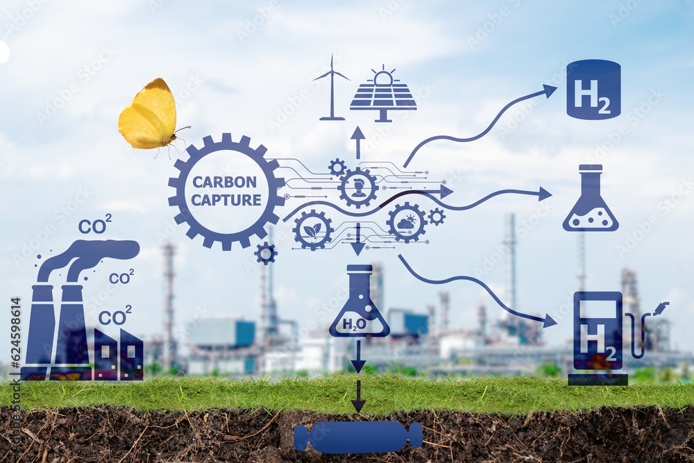 Carbon Capture Utilization And Storage Ccus Concept Technology Of Co2 Capturing And Store It