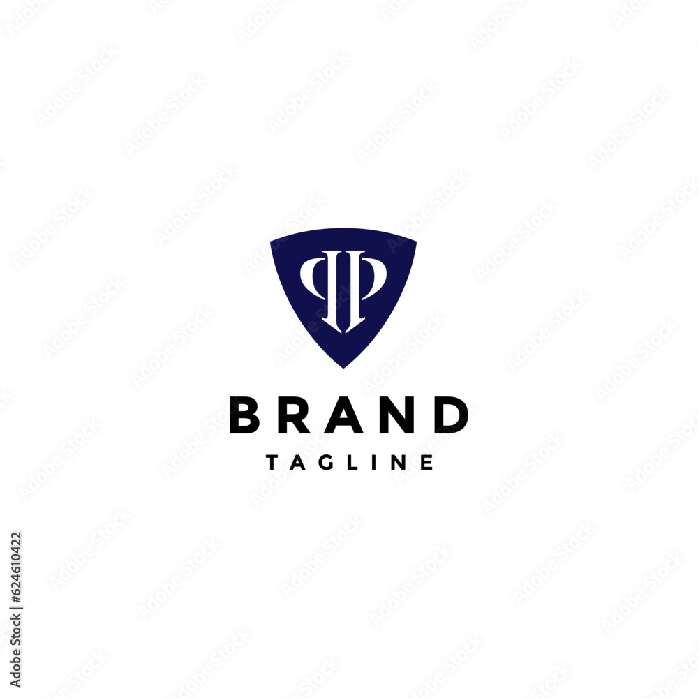 Initial Letter PP Inside Shield Icon Logo Design. Shield Symbol With PP ...